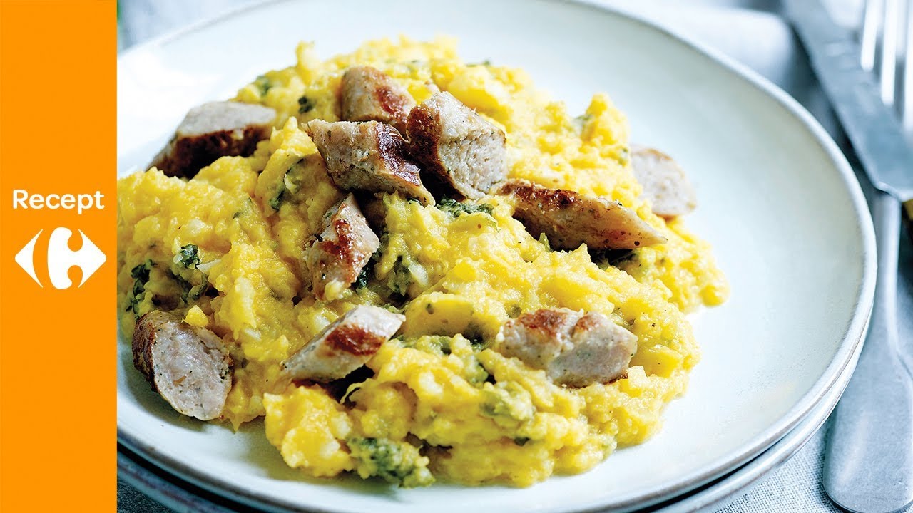 Stoemp met pompoen, boerenkool en worst - YouTube