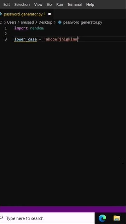 Python Passwords Generator Shorts Python Youtube
