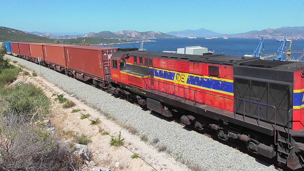 MLW A/504-451 with cosco train from ikonio to thriasio 10/6/2020 - YouTube