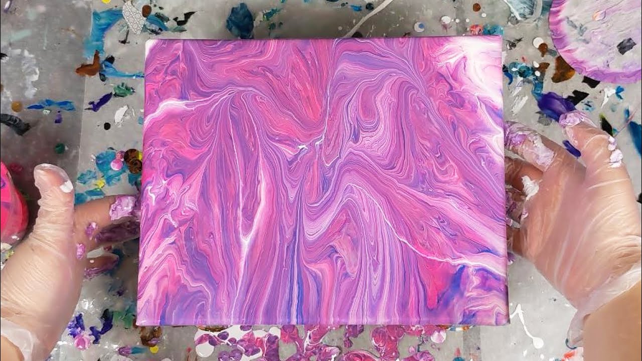 PINK & PURPLE PAINT POUR - After the Vase Paint Pour - Acrylic Pour ...