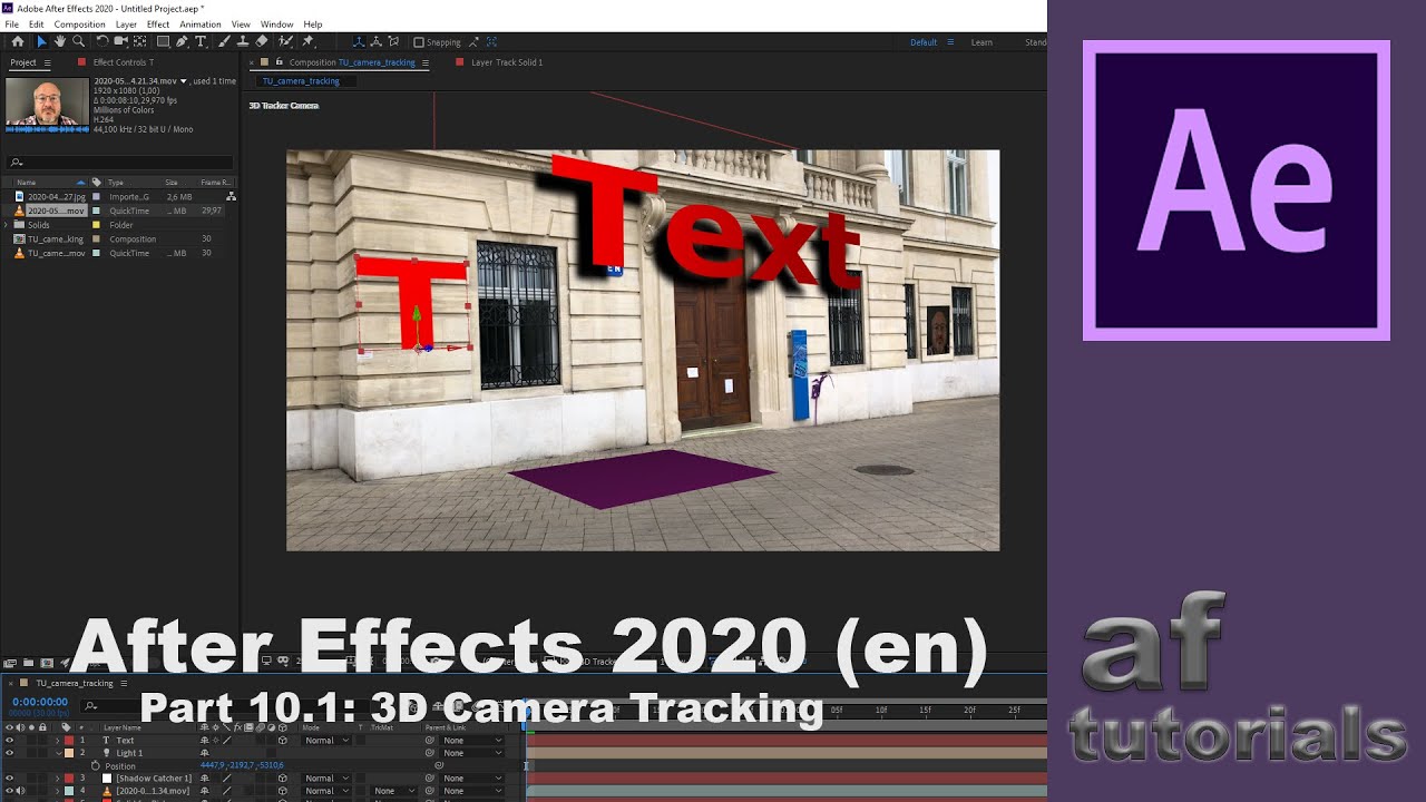 3D Camera Tracking - Adobe After Effects 2020 (Part 10.1) - YouTube