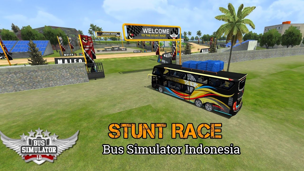 Stunt Race In Bus 🚍 Simulator Indonesia|maleo bus game|new update|bus ...