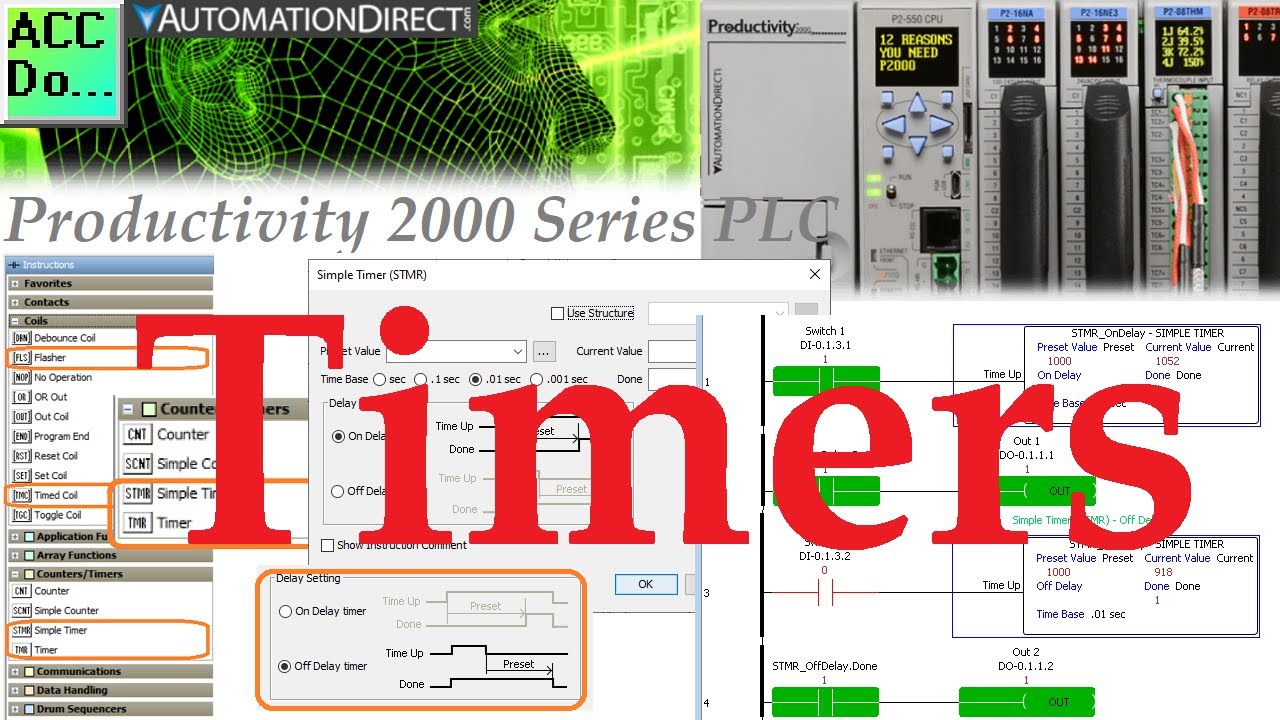 Productivity 2000 Plc Ladder Logic Timers Youtube