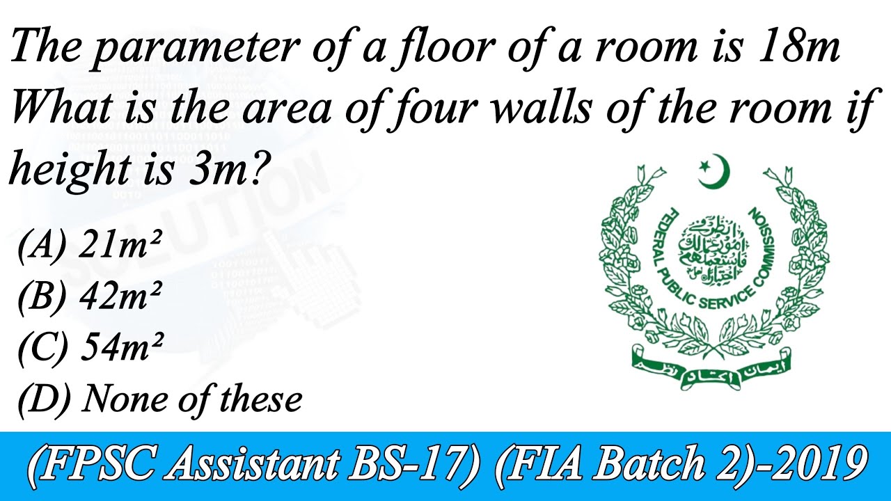 The parameter of a floor of a room is 18m what is the area of four ...