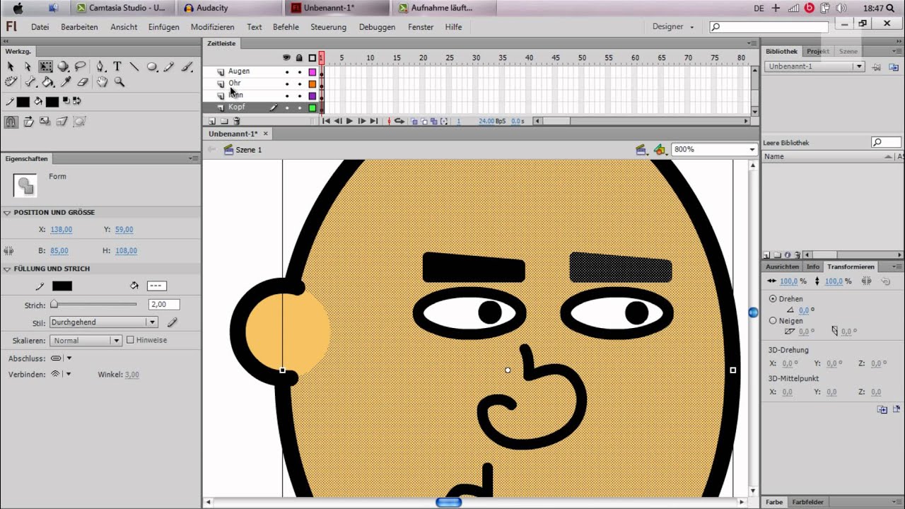 Character in Adobe Flash zeichnen | Adobe Flash Tutorial - YouTube
