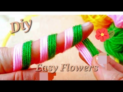 It's So Beautiful 🌺🌟 Superb Woolen Flower Craft Idea With Finger - Hand ...
