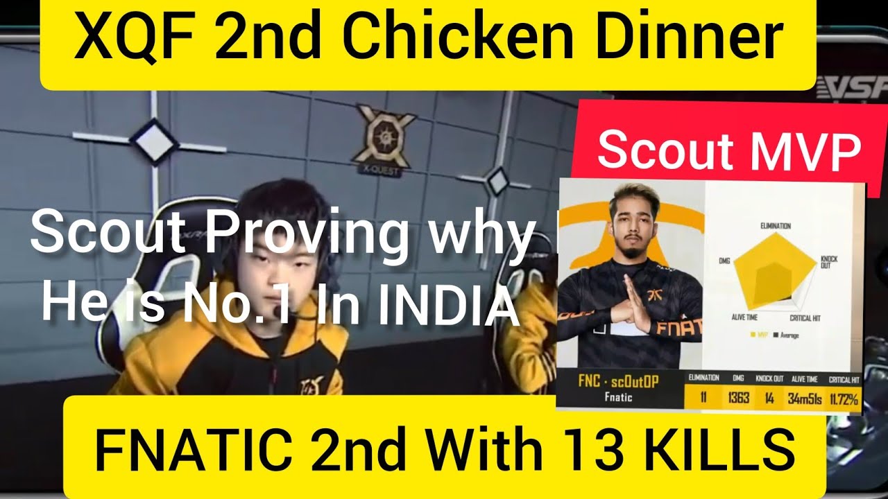 Fnatic 2nd Position With 13 KILLS | SCOUT MVP with 11 kills | XQF 2nd ...
