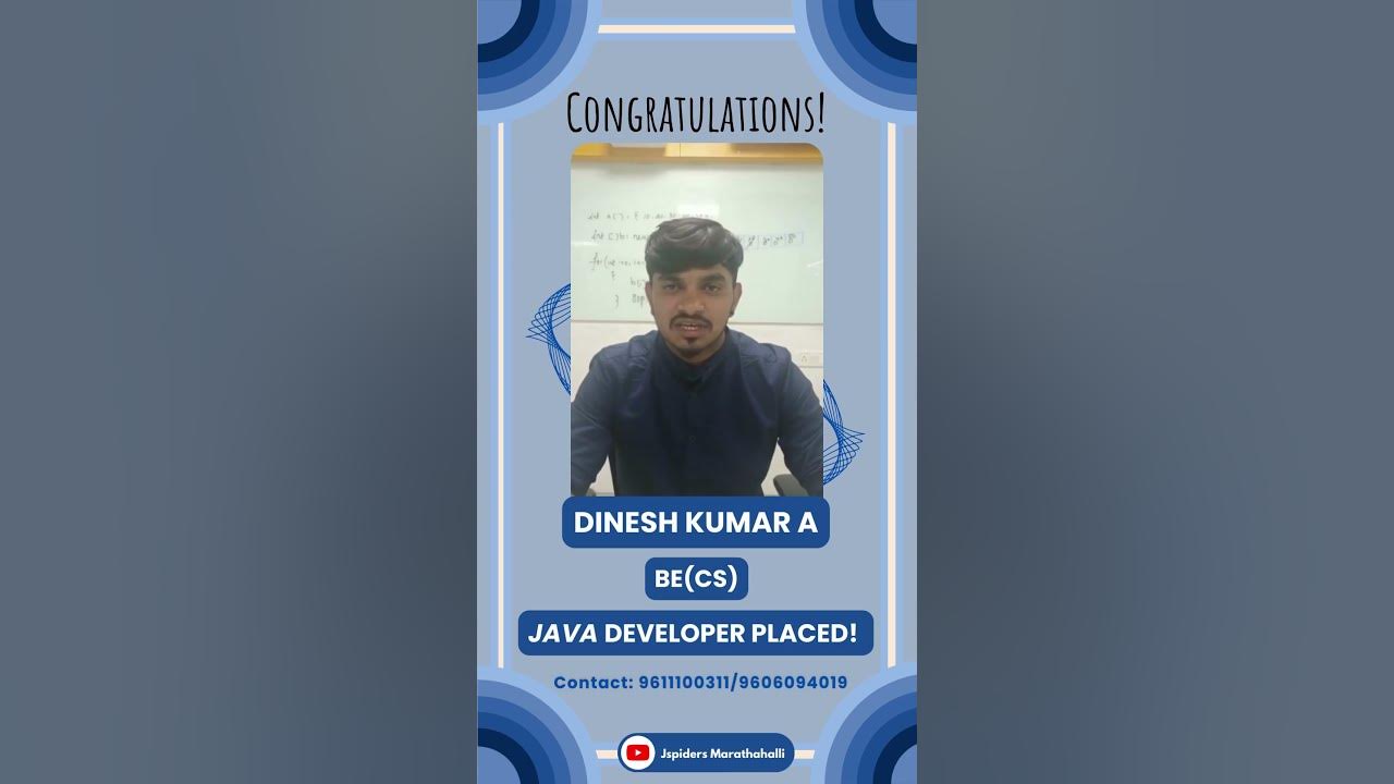 Student Successfully Placed | JAVA Full Stack Development | Jspiders ...