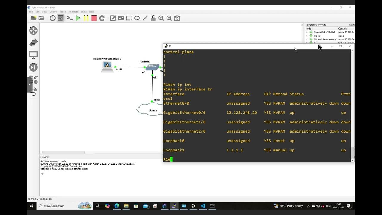 AI Automation For Network Engineer ตอนที่ 2 Demo LAB Python Telnet - YouTube