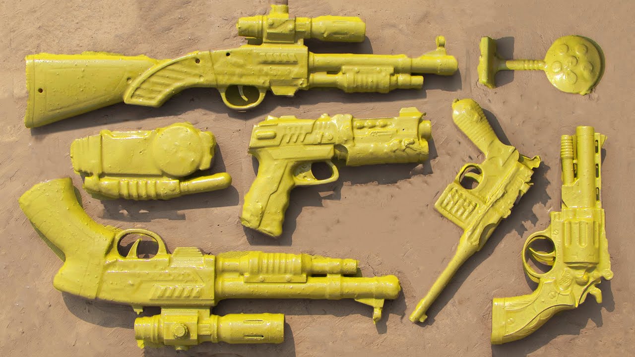 Cleaning Muddy Guns | Sniper Rifle, Revolver, Nerf Gun, Walkie Talkie ...