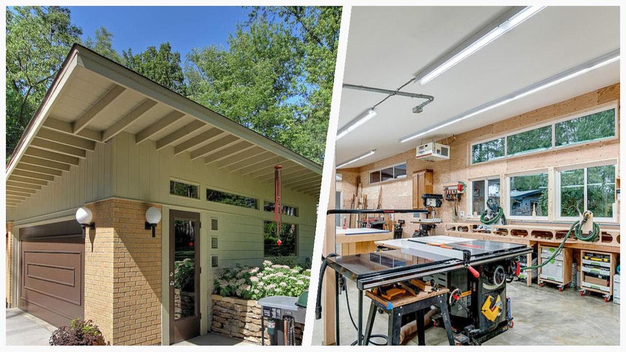75 Mid-century Modern Two-car Garage Design Ideas You'll Love ⭐ - YouTube