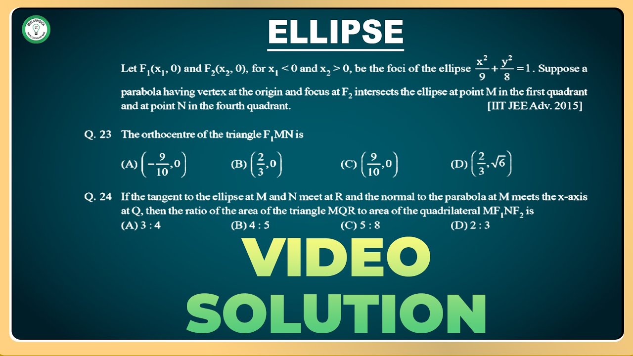 Detailed Video Solution | Ellipse | Important Question 02 | Best ...