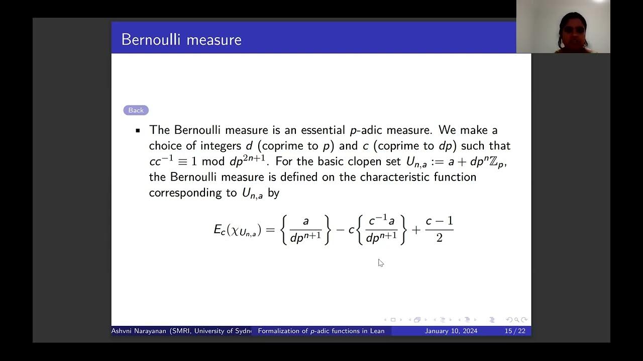 Lean Together 2024: Ashvni Narayanan, Formalization of p-adic L-functions - YouTube