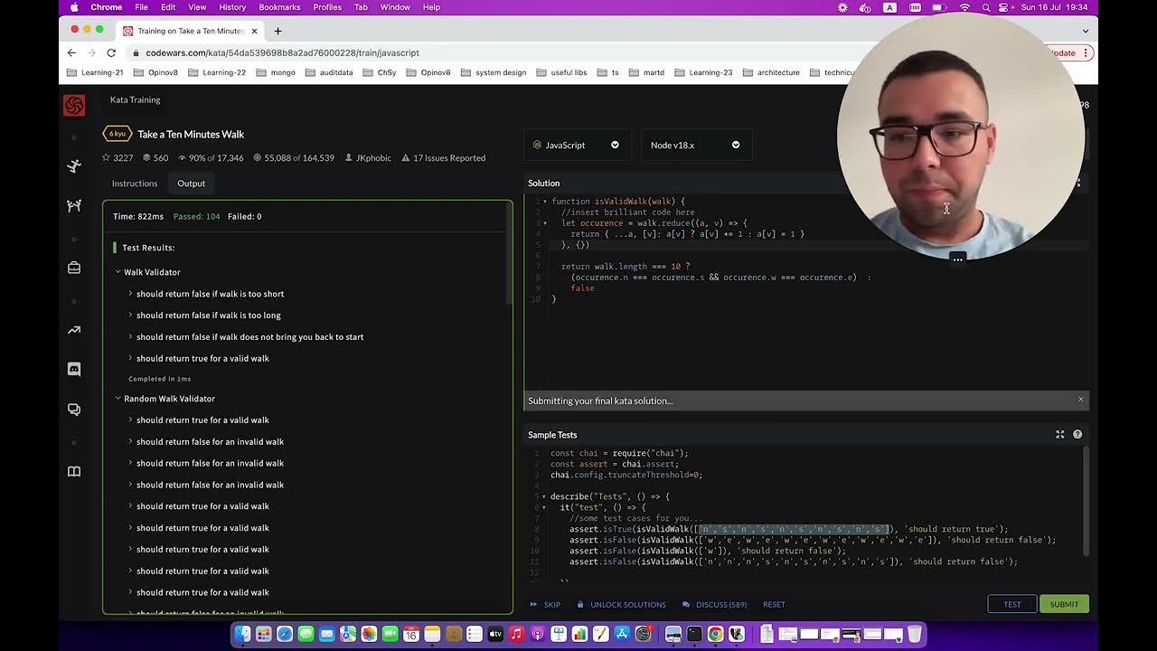 Codewars Javascript решение задачи Take A Ten Minute Walk Youtube