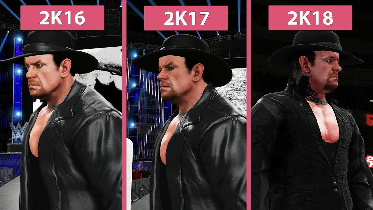 WWE 2K16 vs. 2K17 vs. 2K18 – The Undertaker Entrance Comparison - YouTube