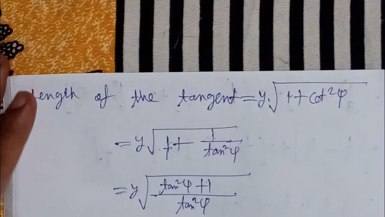 Obtain Length Of Tangent And Normal Of Same Curve And Show Subnotnal Subtangent L Of Norm L