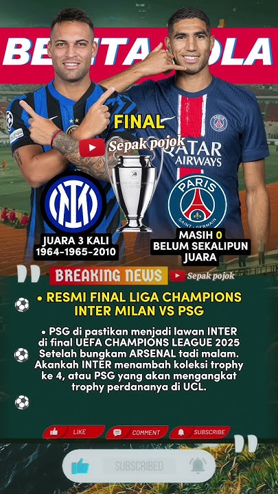 SAH FINAL UCL "INTER VS PSG #feedshorts #football #faktauniksepakbolaindonesia - YouTube