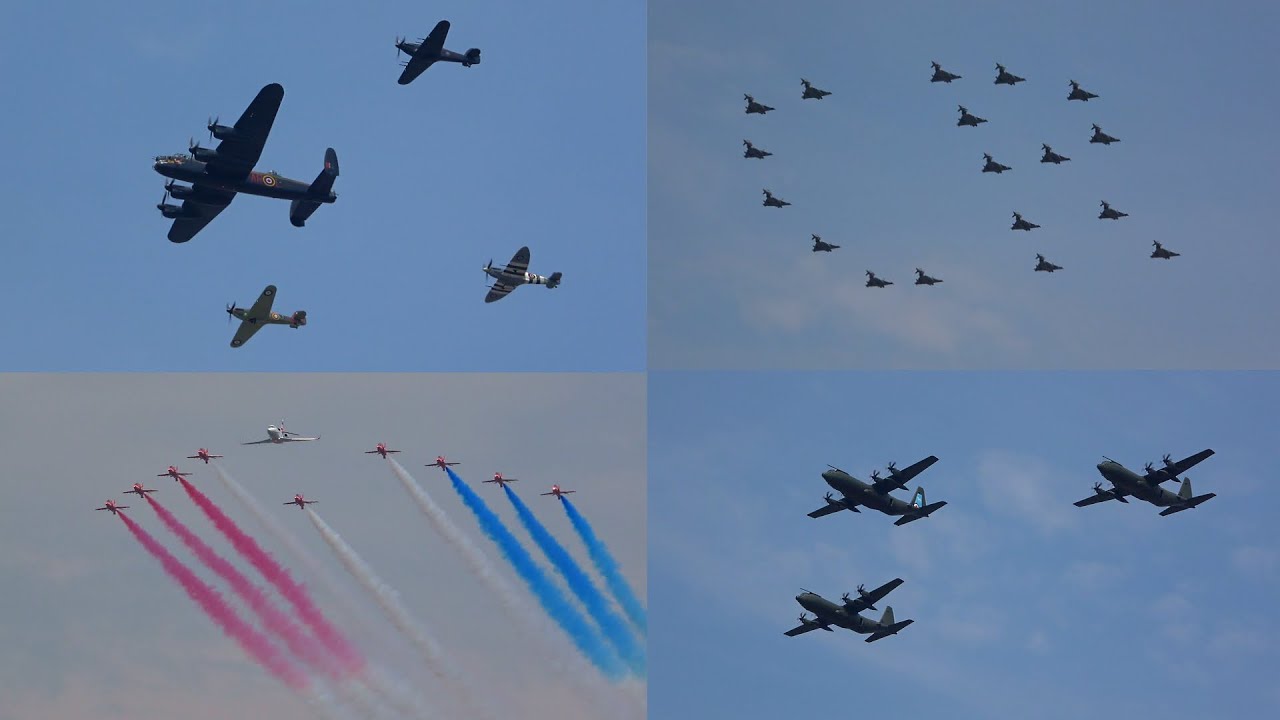 Trooping the Colour 2023 incredible flypast with 70 aircraft - YouTube