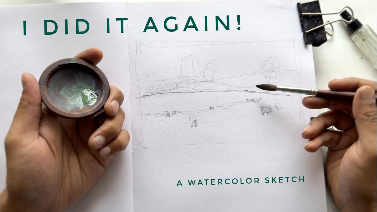 One Color Challenge ~ Watercolor Painting tutorial for beginners Step ...