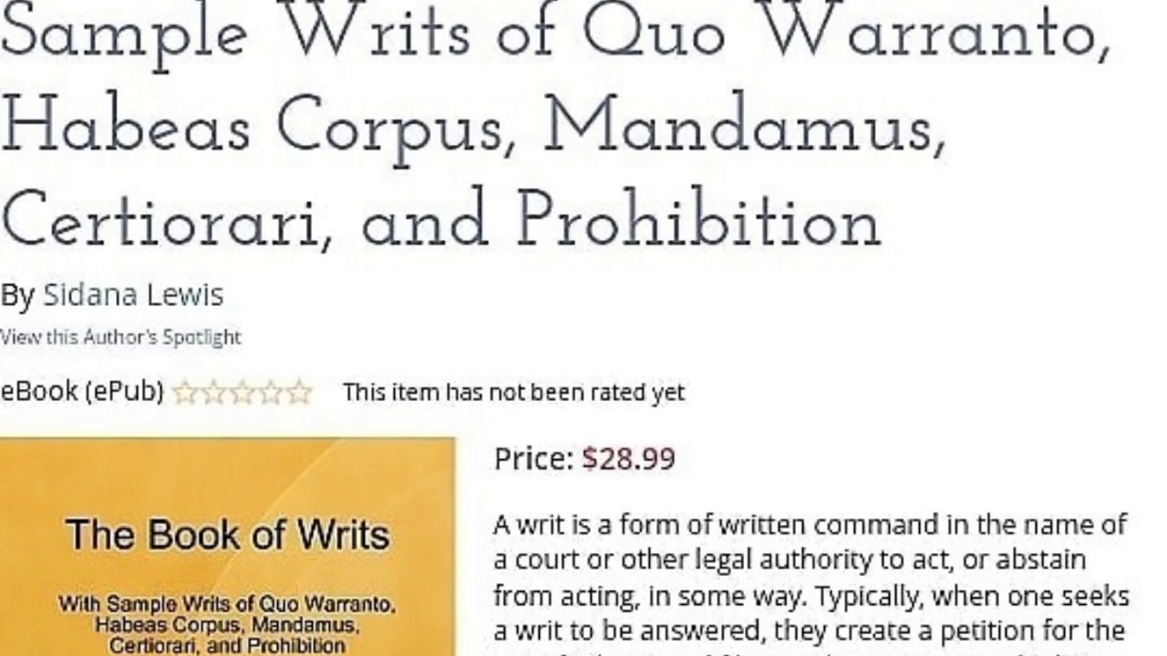 The Book of Writs - YouTube