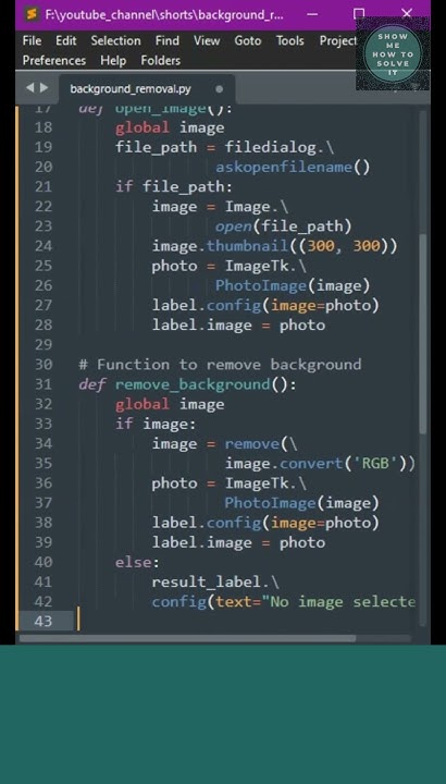 How To Create a GUI background removal with tkinter and rembg In Python? #short #python # ...