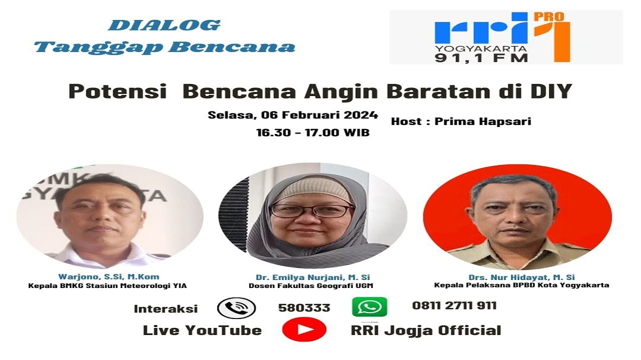 Dialog Tanggap Bencana " Potensi bencana Angin Baratan di DIY " - YouTube