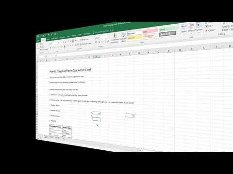 How to use Copy, Cut and Paste in Excel: Worked Examples Part 1 - YouTube