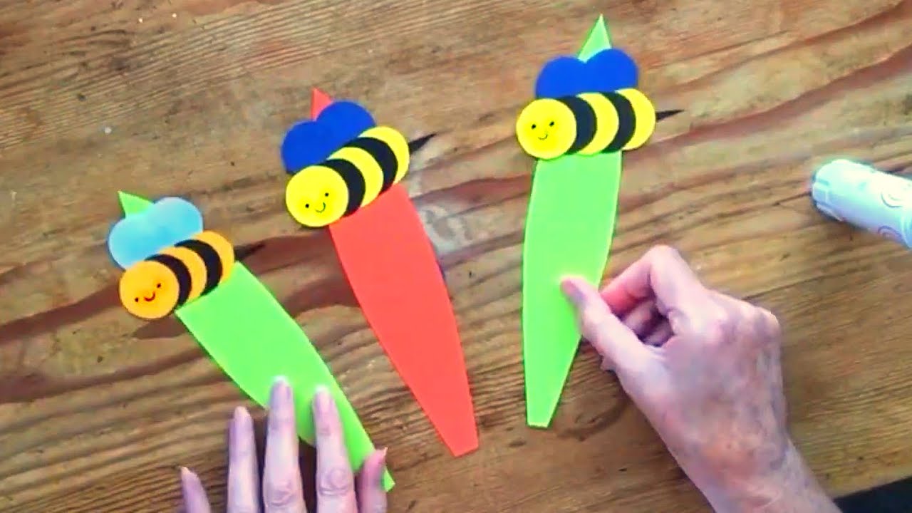 How to Make Easy Paper Bee Bookmark | Children's Craft Activity | Wild ...