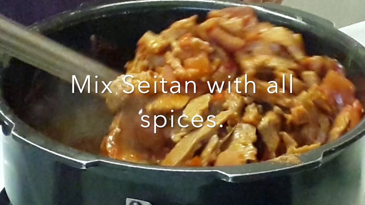 Seitan (Vegan Protein) curry - YouTube