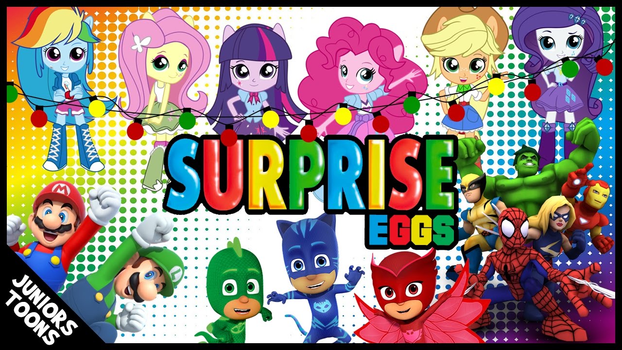 Christmas Surprise Eggs Toys | SuperHeroes, Pj Masks, Mlp, Marios Bros ...