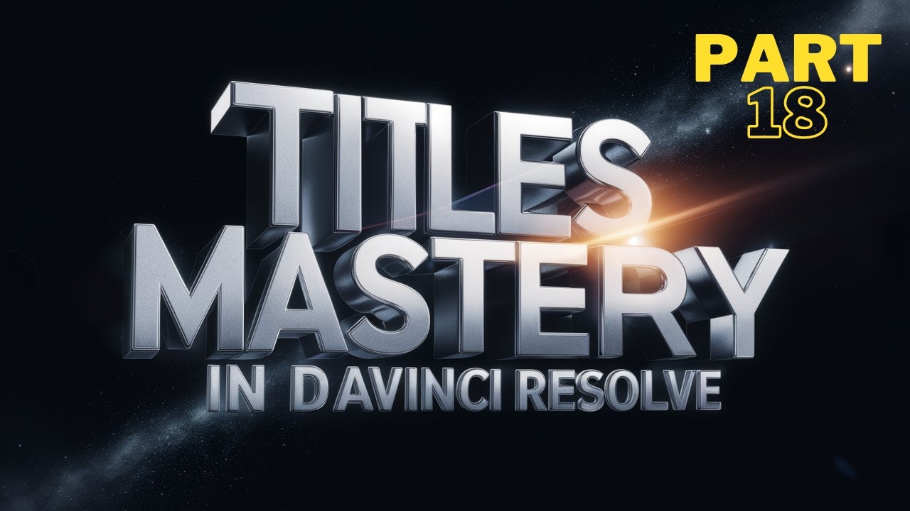 Unlock Your Titles Mastery in DaVinci Resolve for Beginners! part 18 ...
