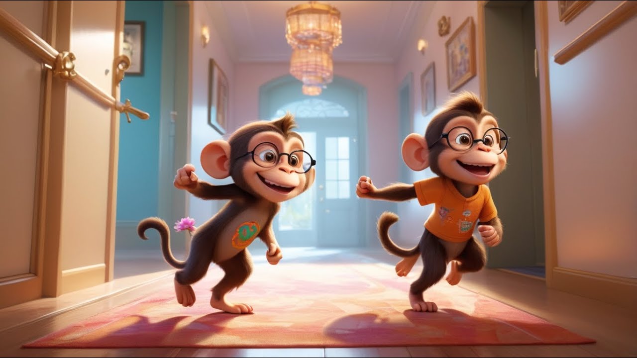 "5 Silly Monkeys 🐵 Jumping Fun! | Original Nursery Rhyme for Toddlers ...