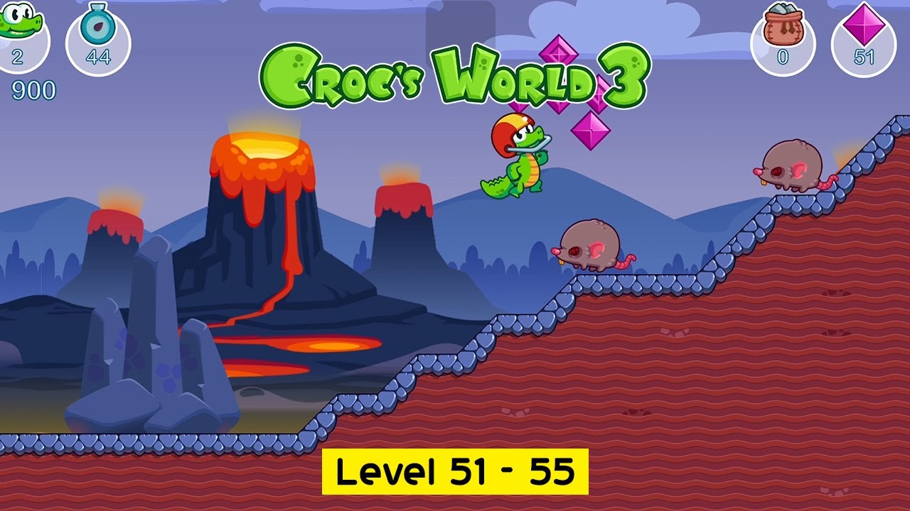 Gameplay of Croc's World 3: Levels 51 through 55 on PC - YouTube