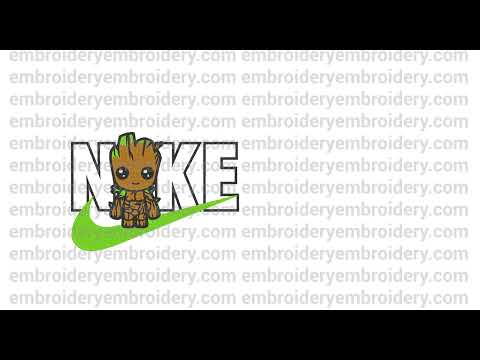 Nike baby Groot logo machine embroidery design files