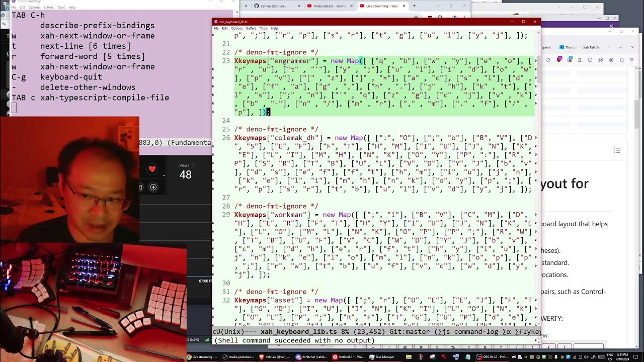 Xah Ep545, ASMR Edition, keyboard news, and JavaScript Coding - YouTube