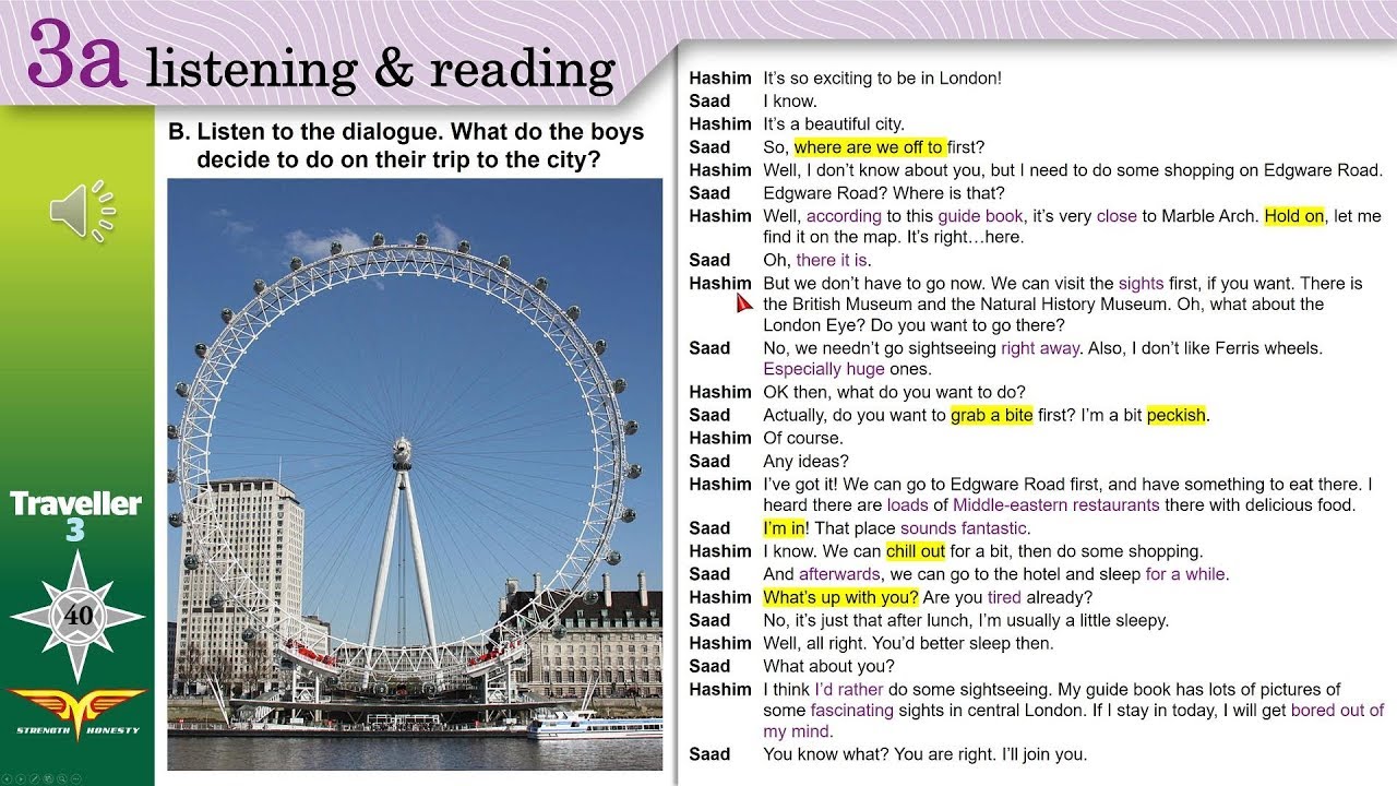 Traveller 3 3a listening & reading + Workbook B - YouTube