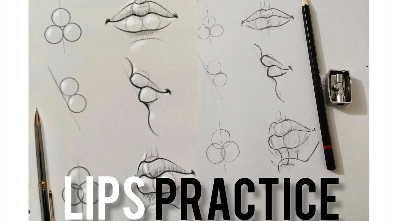 How to draw lips | Lips practice | Lips drawing for beginners - YouTube