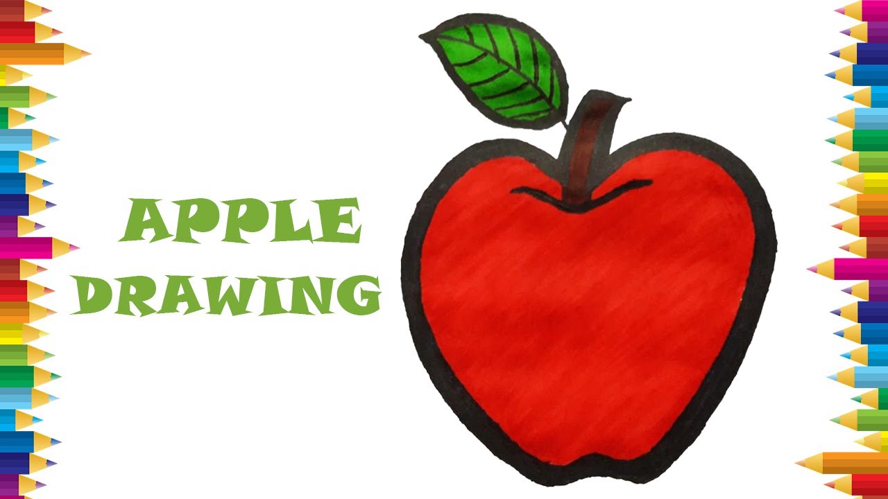 How to draw an Apple || apple drawing || - YouTube