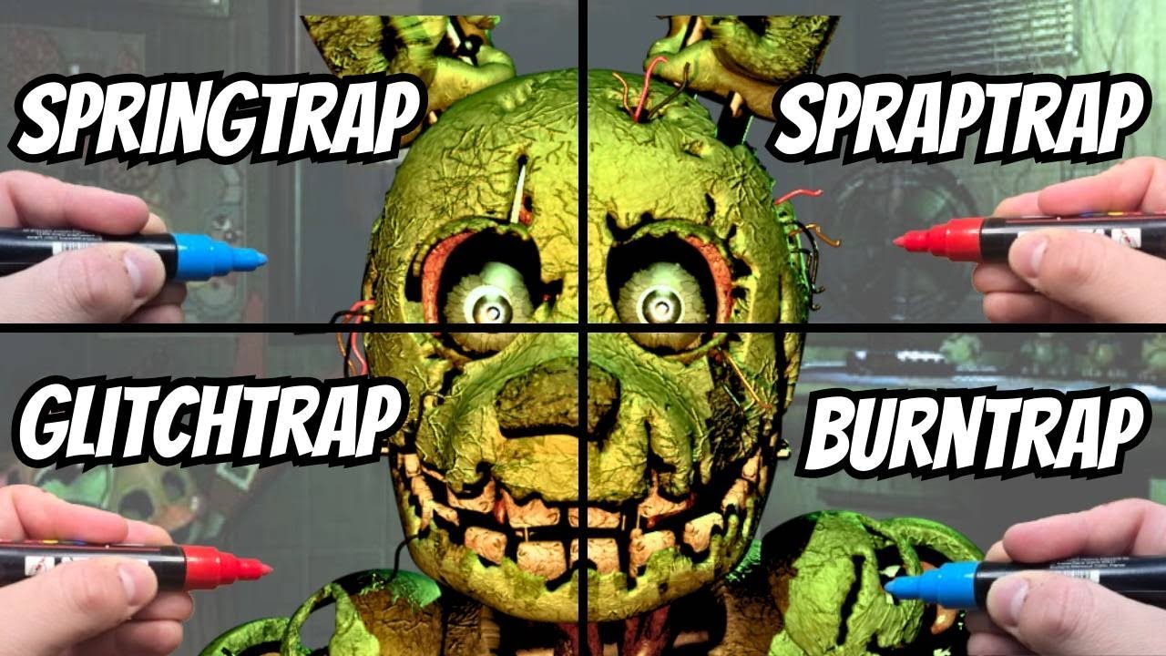 Drawing Springtrap As 4 Different Animatronics! - YouTube