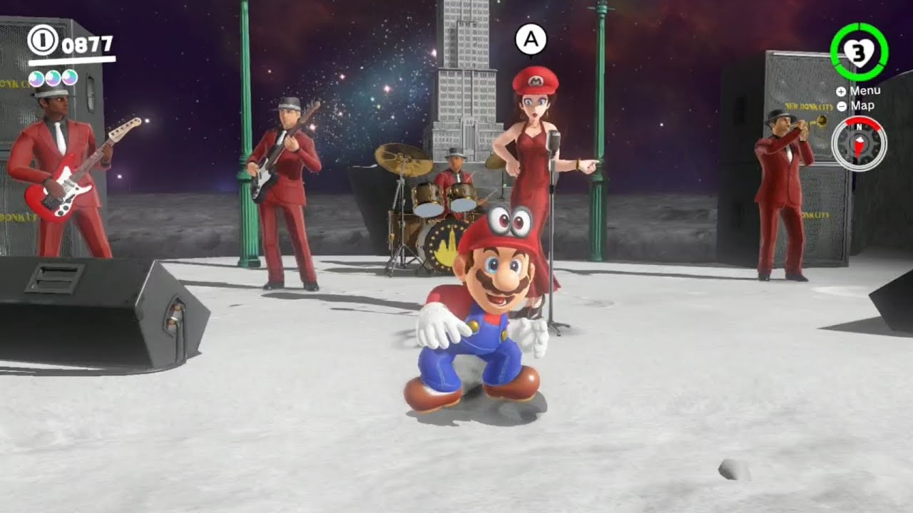 Mario Dances to Jump Up Super Star at Darker Side Moon of Super Mario ...