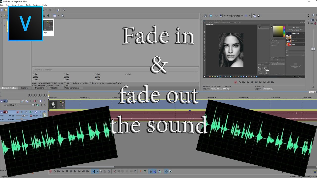 Vegas Pro - How to FADE IN & FADE OUT the sound - YouTube