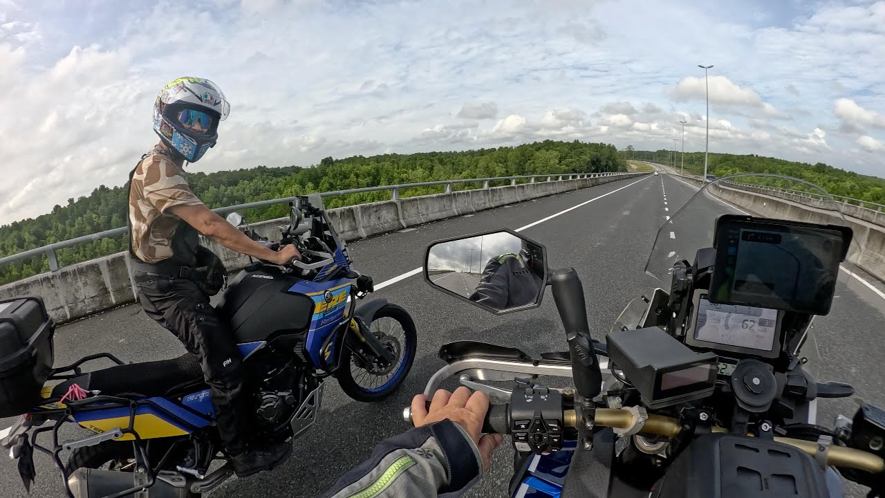Pontian bridge with Tenere 700 and Africa Twin - YouTube
