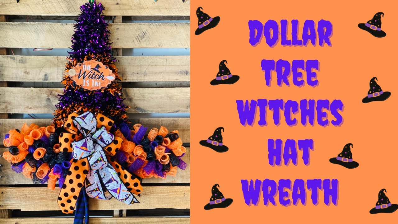 Dollar Tree Witch Hat Tutorial | How to price your wreath | Curl Method ...