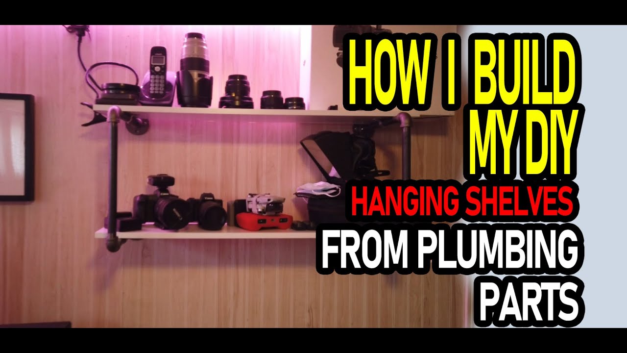 DIY Hanging Shelves | Using Black Pipe - YouTube
