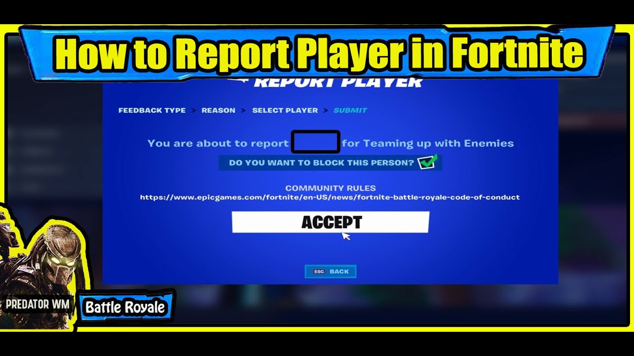 How to Report a player in Fortnite ( Save the world or Battle Royale ...
