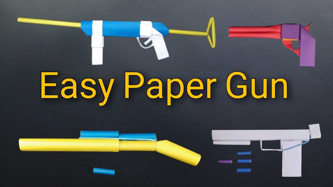 How to make Paper Gun | Origami paper gun without glue | How To Make ...