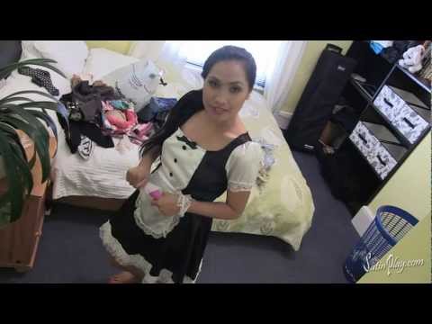 Satin French Maid - Behind the Scenes with Amy Latina
