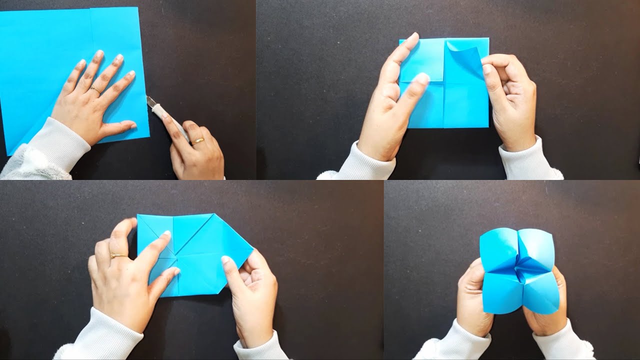 ASMR Satisfying paper sound \ Origami - How to make Four Cups \ Fortune ...