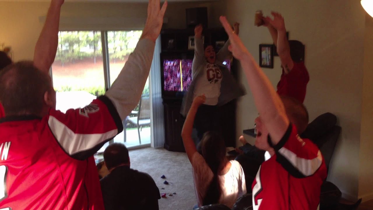 Falcons Fans Celebrate First Playoff Win in 8 Years! - YouTube