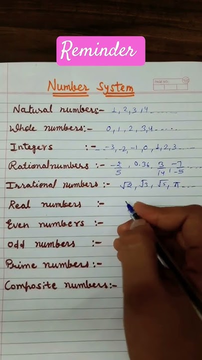 Types of Numbers | Number System |Natural Numbers | whole Numbers| Integers #shorts #mathshorts ...